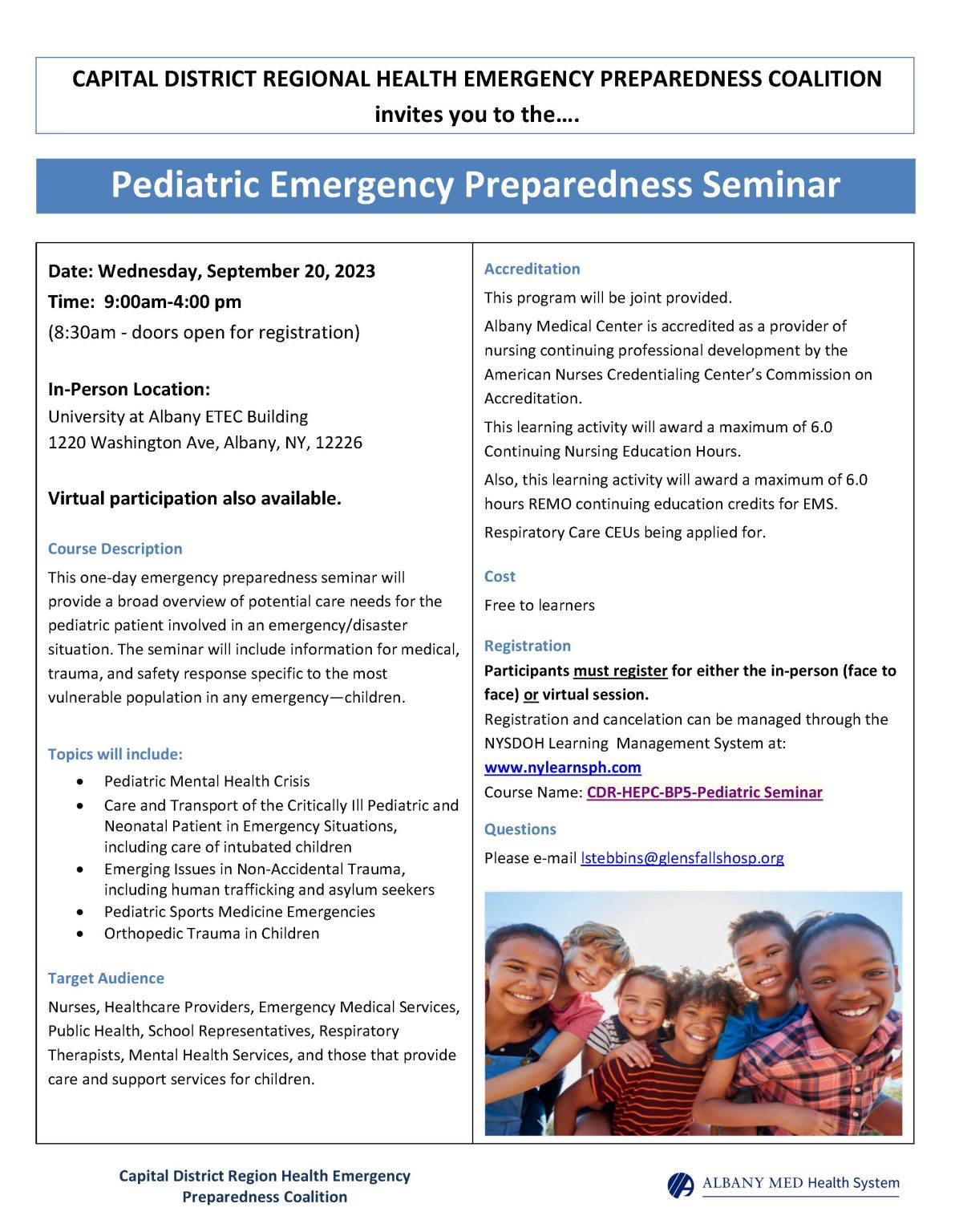 Pediatric Emergency Preparedness Seminar – UB|MD Emergency Medicine EMS ...